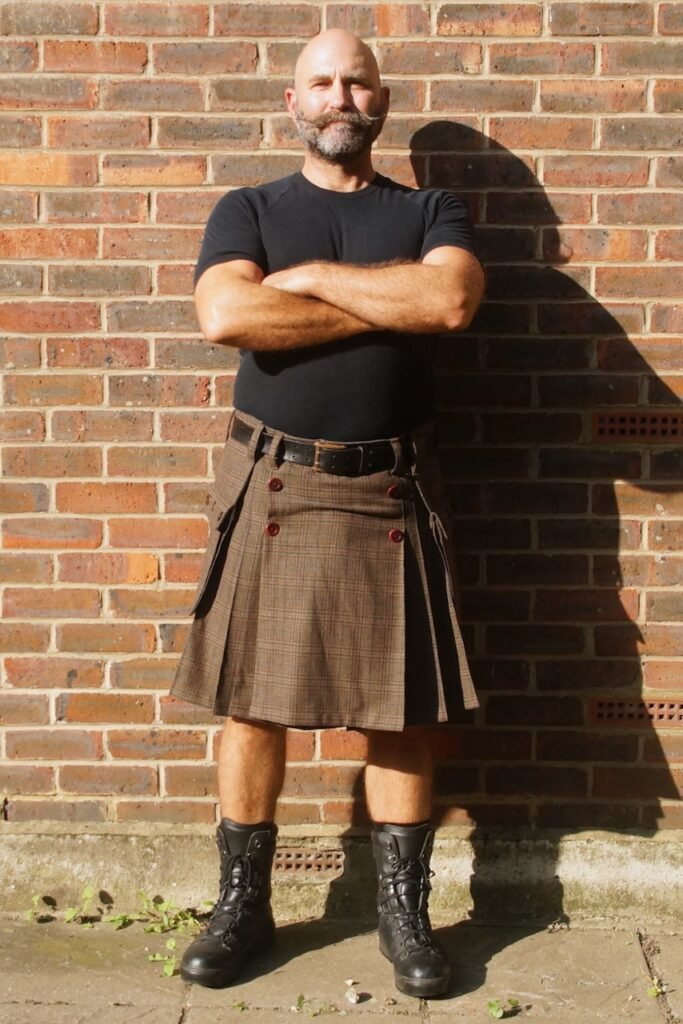 Brown Tweed Check Button-Up Kilt – Modern Kilts For Sale